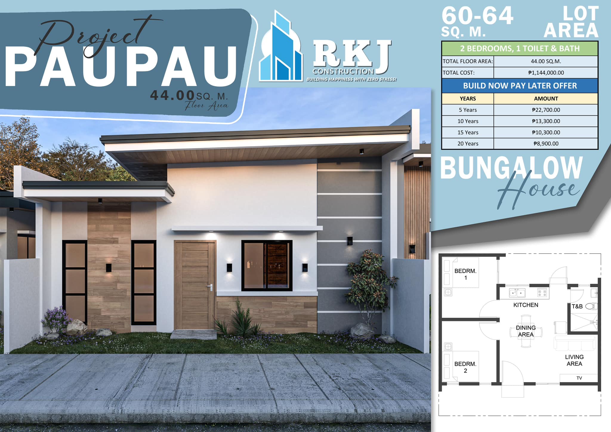 RKJ Construction | Build Now Pay Later | Save on Your Storey House Project